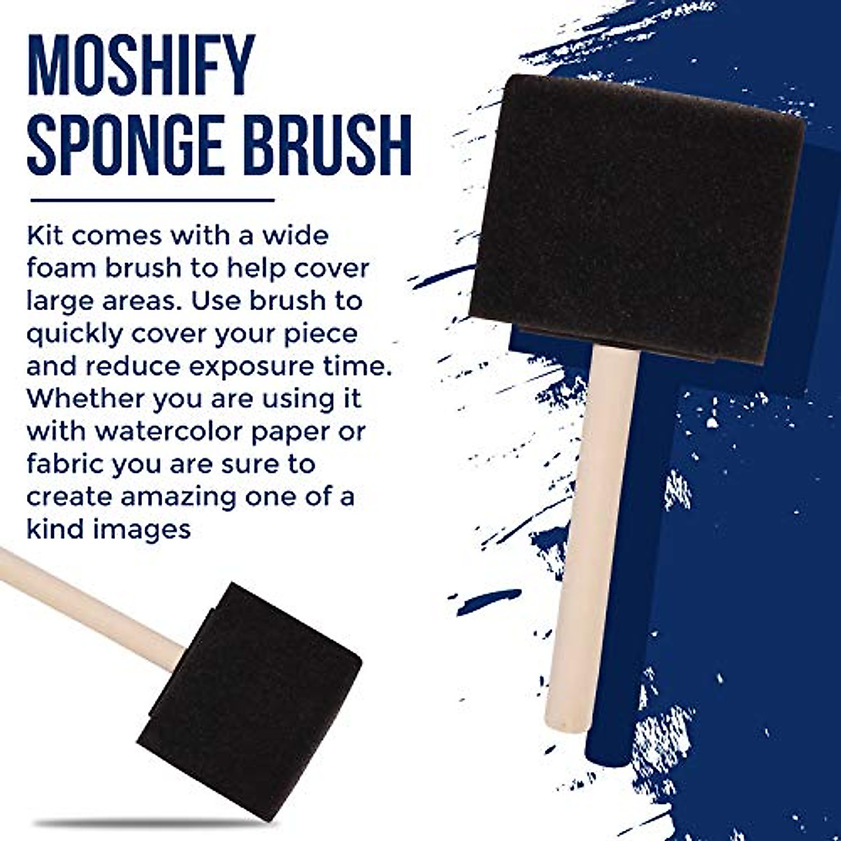 Jacquard Cyanotype - for Photographic Blueprints on Paper and Fabric - 2 Component Sensitizer Set - Bundled with Moshify Sponge Brush for Application