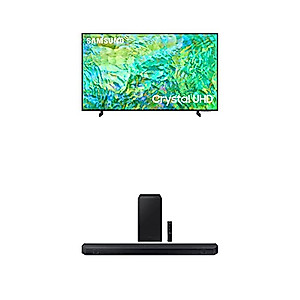 SAMSUNG 55-Inch Class Crystal UHD CU8000 Series PurColor, Object Tracking Sound Lite (UN55CU8000, 2023 Model) HW-Q60C 3.1ch Soundbar w/Dolby Audio (Newest Model)