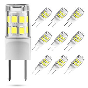 Sriomny G8 LED Bulb 2W Equivalent to 20W Halogen Bulb, T4 JCD Type Two-pin G8 Base, AC 120V G8 Natural White 4000K, Non-dimmable, Suitable for Cabinet Lighting, Indoor Lighting (10 Pack)