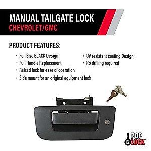 Pop & Lock PL1310 Black Manual Tailgate Lock for Chevy/GMC (New Body)