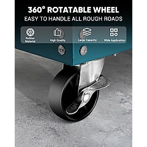 LDHTHOPI Tool Cart, 3 Tier Rolling Tool Cart with Drawers, 330 LBS Utility Tool Cart on Wheels for Mechanics, Commercial Tool Service Cart with Lock for Garage, Home, Hotel, Repair Shop, and Warehouse