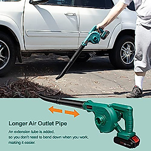 Kinswood 20V 2.0A Batteries Cordless Lithium-ion 12-in-1 Blower Vacuum for Blowing Leaves, Vacuuming Dusts