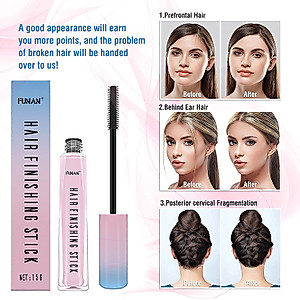 FUNAN Hair Finishing Stick 2 Pack for Small Broken Hair Cream/Gel for Women Naturally Refreshing, Non-Greasy and Non-Sticky