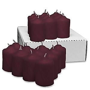 Burgundy Mulberry Scented Votive Candles - 15 Hour Long Burn Time - Textured Finish - Box of 20