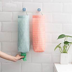 4pcs Plastic Bags Dispenser Organizer for Kitchen Shopping Bag Holder Wall Mounted Grocery Bag Holder,Hanging Garbage Bag Dispenser for Trash Bags Storage with Adhesive Hooks