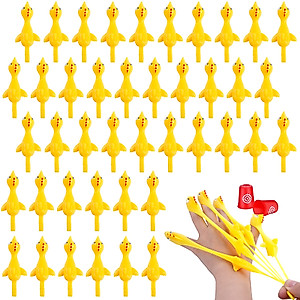 POPLAY 42PCS Flying Chicken Slingshot, Flicking Rubber Chickens Sling Shot Funny Gag Gifts for Kids Adults Party Favors Birthday Goodie Bags Stuffers Novelty Classroom Exchange Gifts