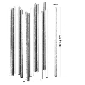 ALINK Metallic Silver Paper Straws, Biodegradable Disposable Party Drinking Straw for Birthday, Wedding, Bridal/Baby Shower, Christmas Decorations and Party Supplies, Pack of 100