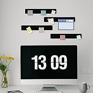 GoTiling Felt Pin Board Bar Strips Self-Adhesive Lightweight Bulletin Board Strips No Damage for Wall Better Than Cork Board Decorative Memo Boards with 40 Push Pins for Home Office Classroom, 8 Pack