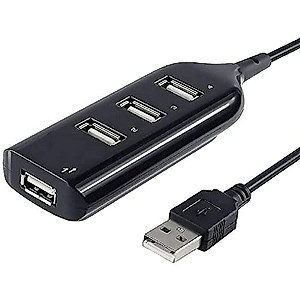 FDBV USB 2.0 Hi-Speed 4-Port Splitter Hub for PC Notebook High Speed Computer (Black)