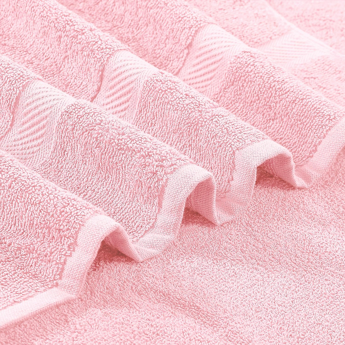 Oakias 6 Pack Small Cotton Towels Pink – 22 x 44 Inches 500 GSM – Hotel, Pool & Gym Towels – Highly Absorbent
