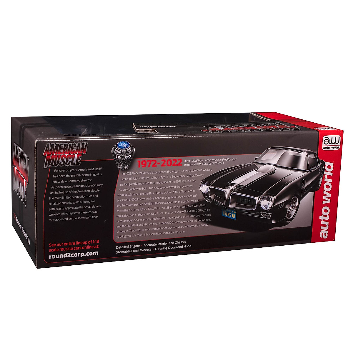 American Muscle 1972 Pontiac Firebird Trans Am (Class of 1972) 1:18 Scale Diecast