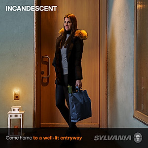 SYLVANIA Incandescent 7W C7 Night Light Bulb, E12 Candelabra Base, 40 Lumens, Clear Finish, 2850K, Warm White - (13545), 4 Count (Pack of 1)