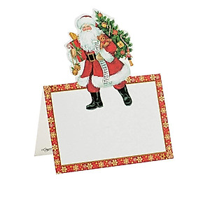 Caspari Lynn Haney Santa Die-Cut Place Cards, 24 Included
