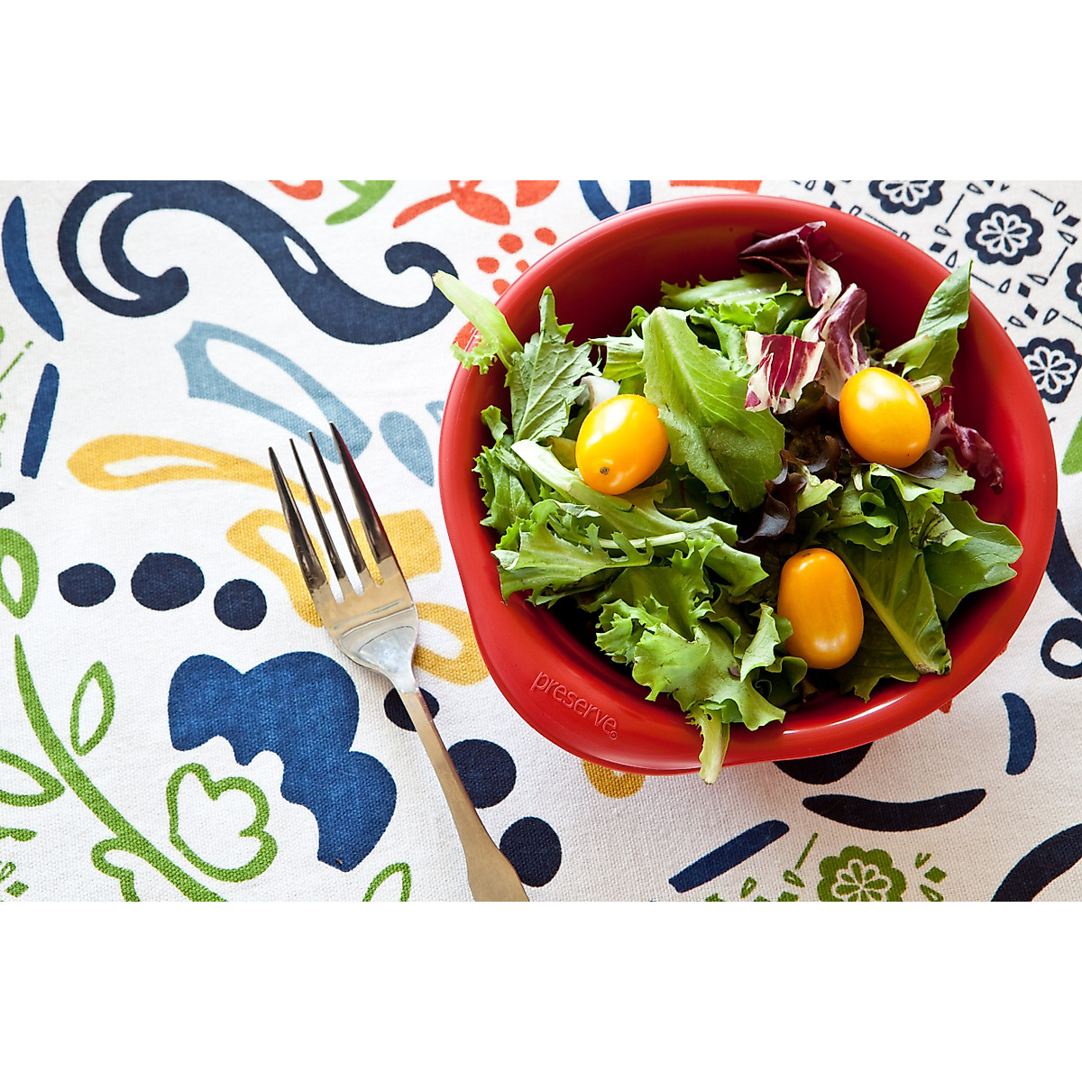 Preserve Everyday 16 Ounce Recycled Plastic Bowls, Set of 4, Pepper Red