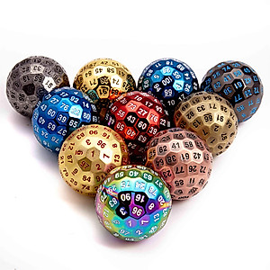 DND Metal Dice Set ,100 Sided die Dungeon Dragon Dice Skull Splitter Polyhedral The New D100 Giant Metal Dice Set D&D (The Diameter of 1.97in)