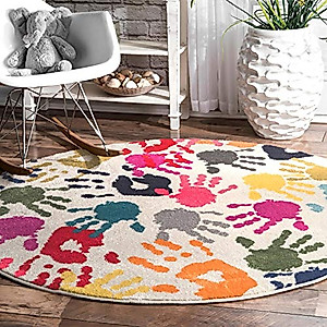 nuLOOM Pinkie Handprint Kids Area Rug, 5' x 8', Multi