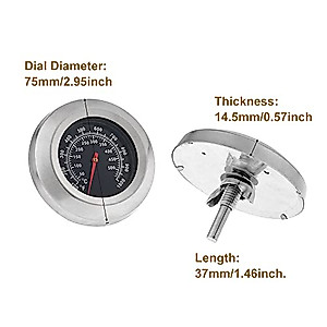 1Pc 3" Face 1000F Thermometer Temperature Gauge BBQ Barbecue Charcoal Grill Smoker