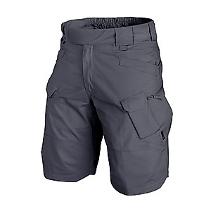 Helikon-Tex Urban (UTK) Tactical Shorts for Men - Lightweight & Breathable Cargo Shorts for Tactical, Military, Police, Hiking, & Hunting (Shadow Grey PolyCotton Ripstop W34, L11)