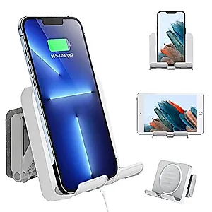 Upgraded Shower Phone Holder Tablet Wall Mount Phone Holder Removable,Self-Adhesive Mobile Cell Phone iPad Holder for Bed Bathroom Kitchen, Compatible with iPad iPhone Samsung Galaxy Tablet Switch