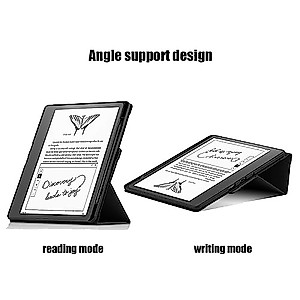 Suitable for Kindle Scribe 2022 E-Book Protective Case Shell 10.2 Inch Reader Multi-Folding Stand Protection Magnetic Belt Auto Sleep/Wake Function Solid Color,Black