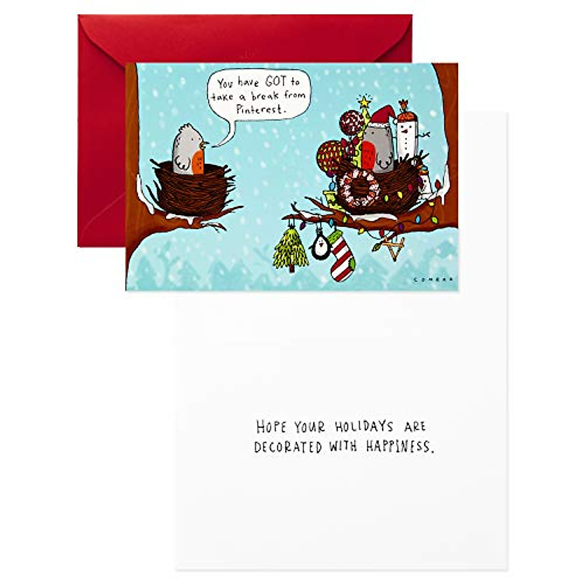 Hallmark Shoebox Funny Boxed Christmas Cards Assortment, Cartoons (4 Designs, 24 Christmas Cards with Envelopes) (1XPX5183)