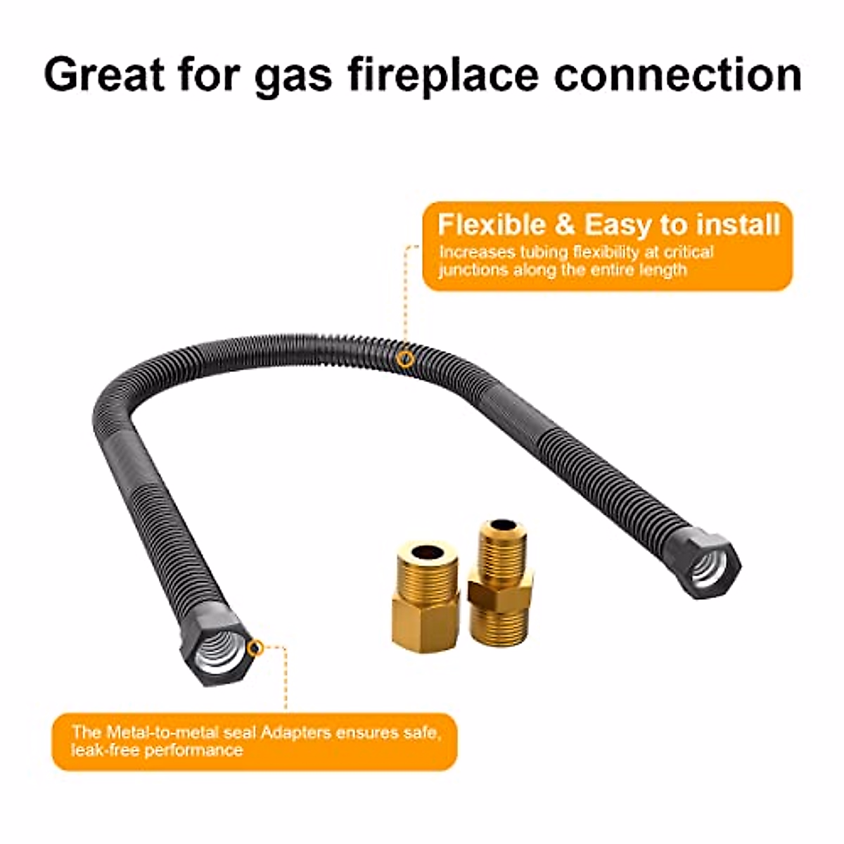 AJinTeby Gas Line Flex Connectors for Fire Pit, Fireplace Flexible Gas ...
