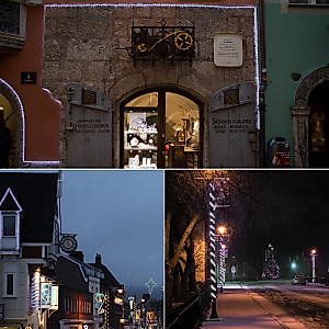 Lalapao Rope Lights 2 Pack Solar Powered Xmas String Lights 120 LED Christmas Fairy Decor Lighting with 8 Modes for Outdoor Indoor Tree Garden Patio Lawn Holiday Bedroom Wedding Waterproof (White)