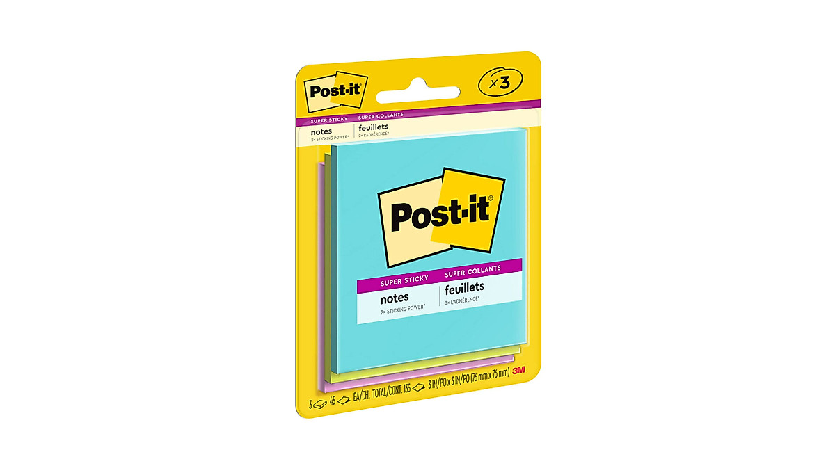 Post-it Super Sticky Notes in Neon Colors | 2X Sticking Power