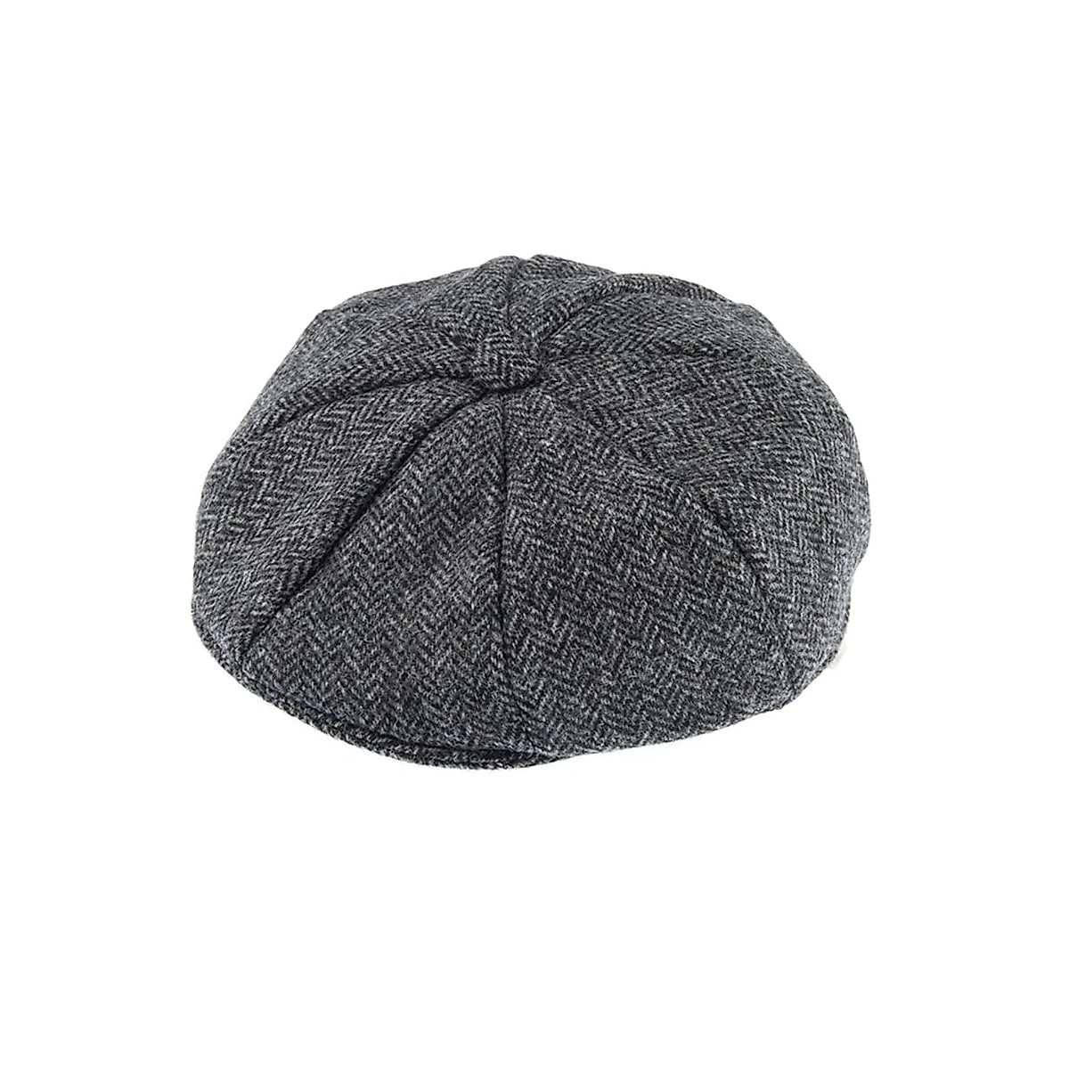 Dents Mens Abraham Moon Tweed 8 Piece Cap - Pewter Grey - Extra Large