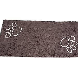 Internet's Best Chenille Dog Doormat - 60 x 30 - Absorbent Surface - Non-Skid Bottom - Protects Floors - Grey