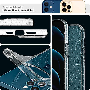 Spigen Liquid Crystal Glitter Designed for iPhone 12 Case (2020) / Designed for iPhone 12 Pro Case (2020). - Crystal Quartz