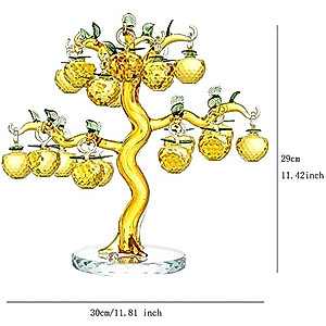 Wealth 18 Crystal Apple Tree Fortune Money Tree Home Porch Decoration Ornament Gift Decor