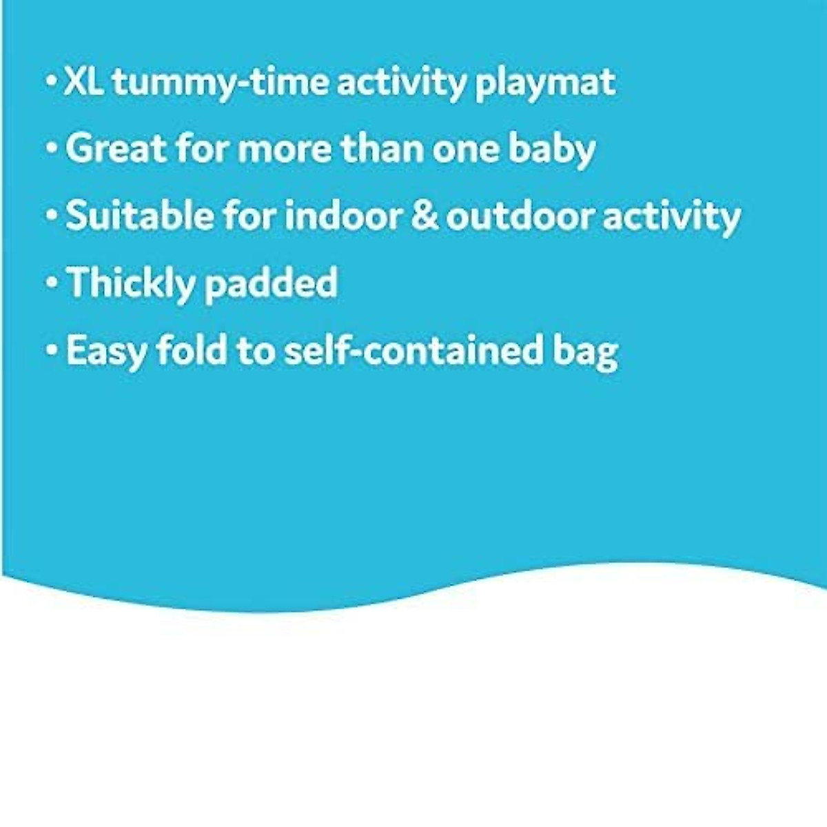 Yookidoo Fiesta Baby Tummy Time Mat. Folds As Carrying Bag. Indoor & Outdoor Activity Play Gym with Mirror, Rattle & Teether. Extra Large Washable Newborn Blanket (145 X 100cm)
