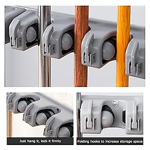 Drainage Rack Movable Hand Trucks Floor-Mounted Rack Broom and Mop Holder Movable Closet Cabinet Mobile Tool Corner Workshop Space for Garden Garage Organizer Kitchen,Restaurant,Business,Garages,Basem