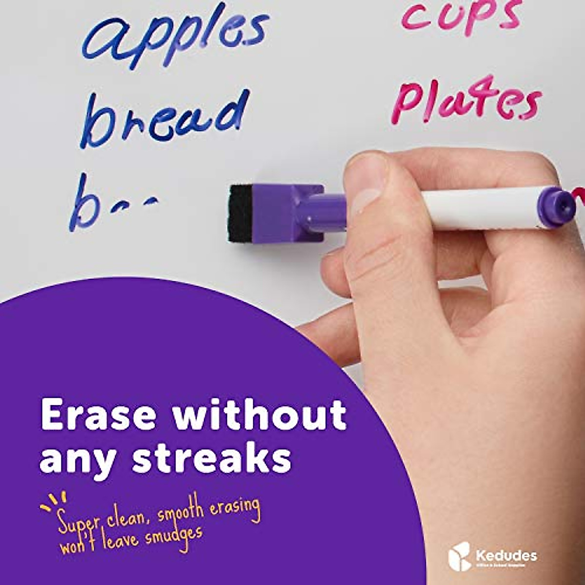 USA Made Magnetic Dry Erase Whiteboard Sheet 17" x 11" with a Set of 6 Markers