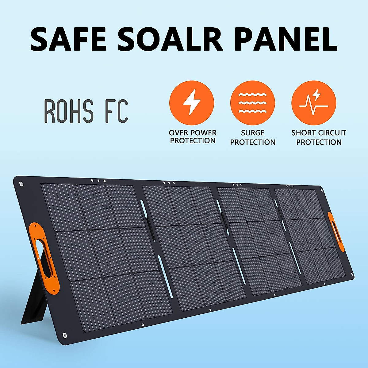 ALLWEI 200W Portable Solar Panel for 1200/2000W Power Station Solar Generator, Foldable 3-in-1 Outputs(M20/XT60/Anderson), 18V Solar Charger with Adjustable Kickstand for Camping Fishing Home Black