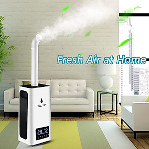 JIAWANSHUN Commercial Humidifier Industrial Humidifier 85 Pints Per Day 24L Water Tank 1600-2100sq.ft for Green House Grow Room Office Home (110V, Upgraded Version)