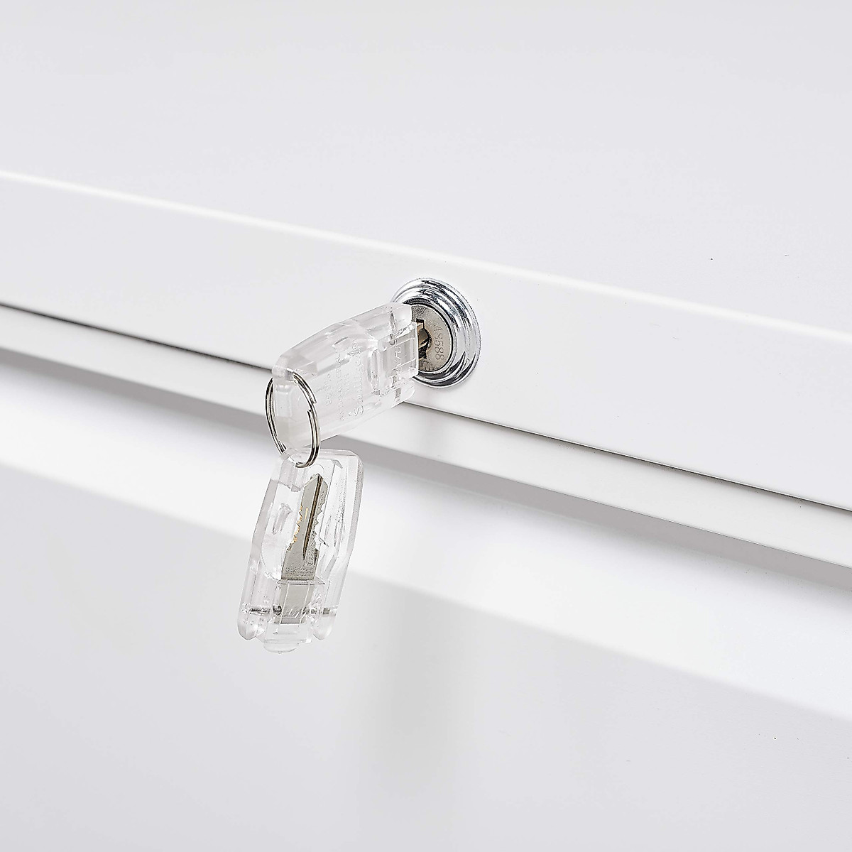 Rophefx Lateral File Cabinet 2 Drawer, Metal Storage File Cabinet with Lock, Mordern File Cabinet, Cabinet for Legal/Letter A4 Size and Office Home, Steel, White