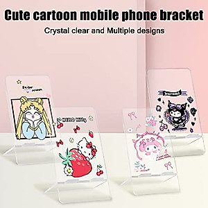 Cute Cartoon Cell Phone Stand for Desk Clear with Kawaii Cat Pattern Design Phone Stand Holder Accessories for Women Girls Kid,Compatible with iPad,iPhone,Mobile Phone,Samsung,Switch