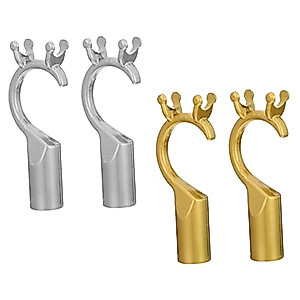 YARNOW 4pcs Clothes Rail Clothes Fork Clothing Hooks Home Goods Stainless Steel Forks Clothesline Outdoor Clothesline Home Stuff Clothes Pole Head Clothes Pole Head Parts Pole Parts Cane