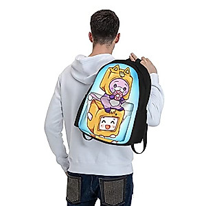 EgVgxir Backpack Foxy Anime Boxy Cartoon Double Shoulder Bag for Unisex 15.6 Inch Laptop Bagpack Large Capacity Travel Backpack for Hiking Work Camping