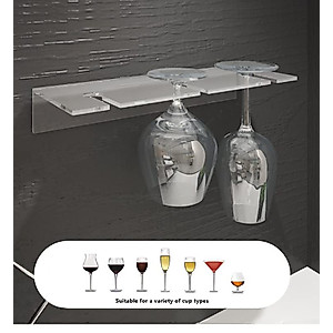 Wine Glass Rack|Stemware Holder|Wine Glass Organizer Glasses Storage Hanger for Bar Kitchen|Acrylic 2 pieces (Black)