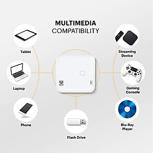 KODAK Luma 350 Portable Smart Projector | Powerful Ultra HD Rechargeable Video Projector Android 6.0 - Includes Soft Case