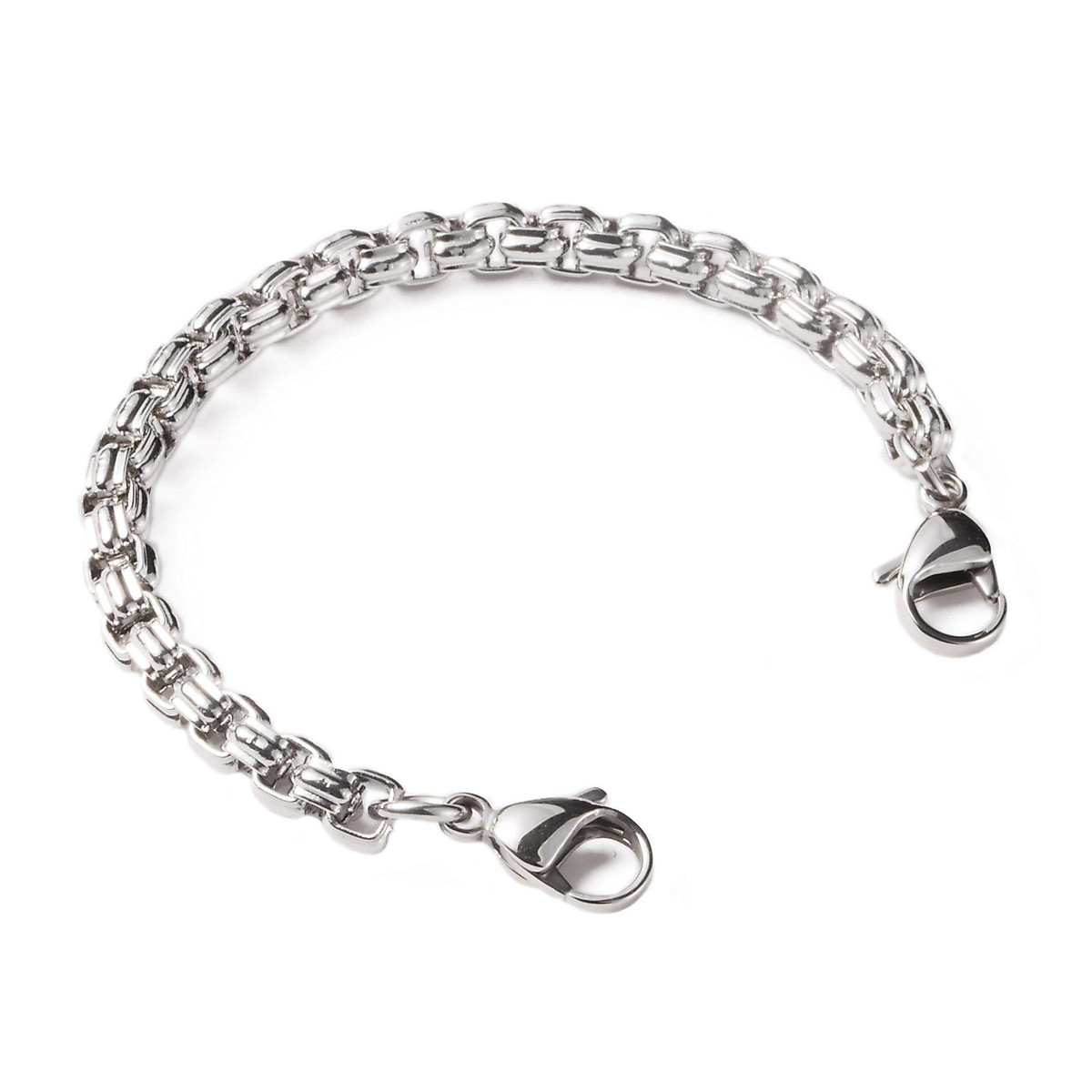 LinnaLove Stainless Steel Rolo Chain Interchangeable Bracelets-Match Medical id tag(CK06-6)