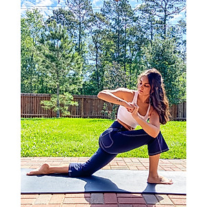 G4Free Bootcut Denim Capri Pants for Women Casual Summer Stretchy Jean Capris Pull On Flare Jeggings with Pockets(Navy,XL,21")