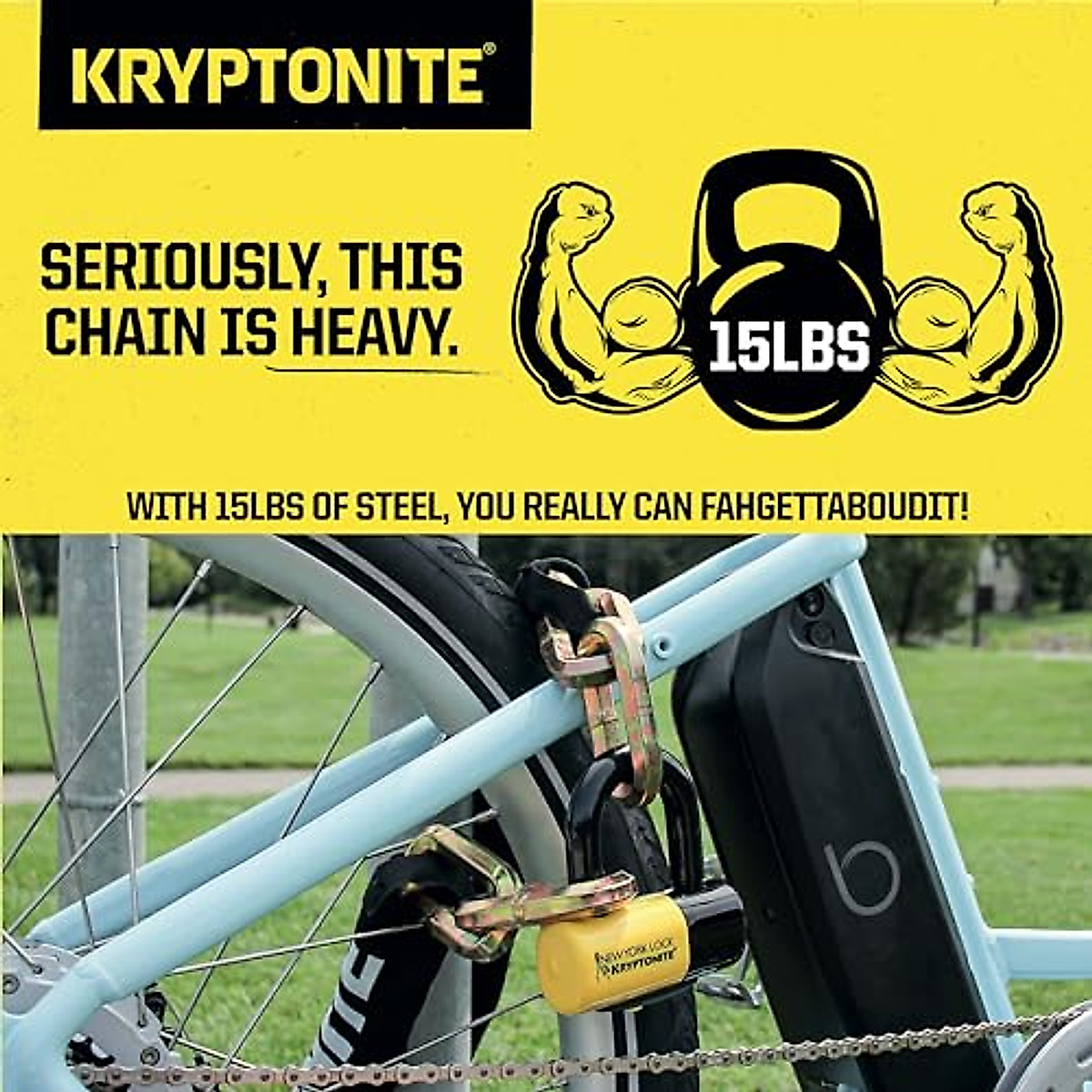 Kryptonite New York Fahgettaboudit Chain 1415 & New York Disc Lock (Weight 15.25 lbs)