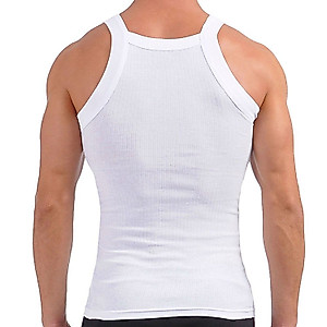 John Son Super Heavy Weight Square Cut Tank Top - 2 Pack (1XL, White)
