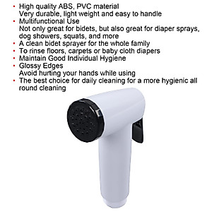 Bidet Sprayer G1/2 Thread Wall Mounted Handheld Toilet Sprayer for Dog Shower Floor Carpet Multifunctional Use for Women (B1125W three-piece set 1)