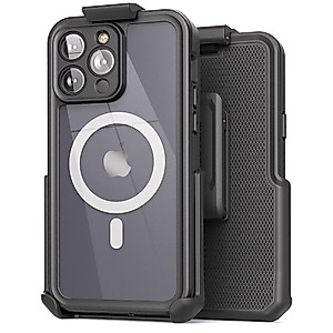 Encased Titan-X Designed for iPhone 14 Pro Max Waterproof Case Compatible with MagSafe and Belt Clip Holster (MIL-Spec Extreme Protection)