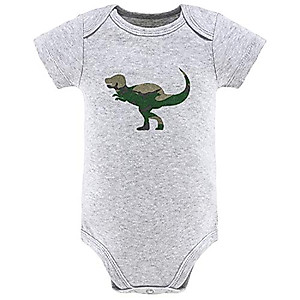 The Peanutshell Short Sleeve Baby Bodysuits Set for Boys - Camo & Dinosaur - 5 Pack Set (3M)